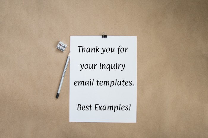 Thank You for Your Inquiry Email Template: Examples Included